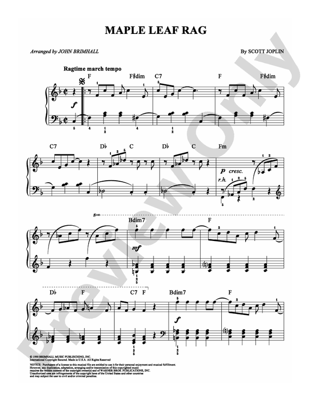 Maple Leaf Rag: Easy Piano: Scott Joplin - Digital Sheet Music Download
