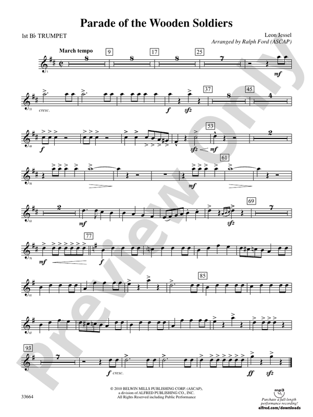Parade of the Wooden Soldiers: 1st B-flat Trumpet: 1st B-flat Trumpet ...