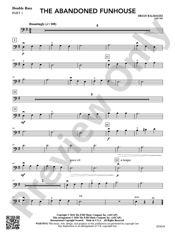 The Abandoned Funhouse: Part 1 Double Bass: Part 1 Double Bass Part ...