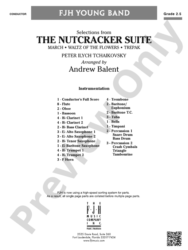 The Nutcracker Suite (Selections from): Concert Band Conductor Score ...