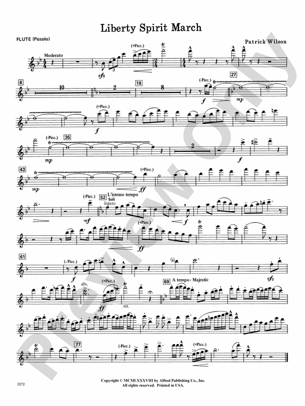 Liberty Spirit March: Flute: Flute Part - Digital Sheet Music Download