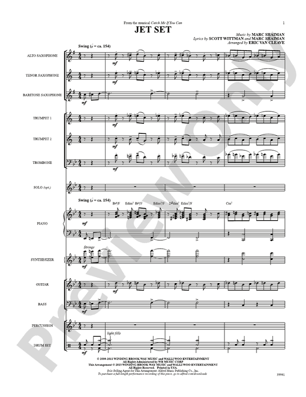 Jet Set (from the musical Catch Me If You Can): Score: Choir Score ...