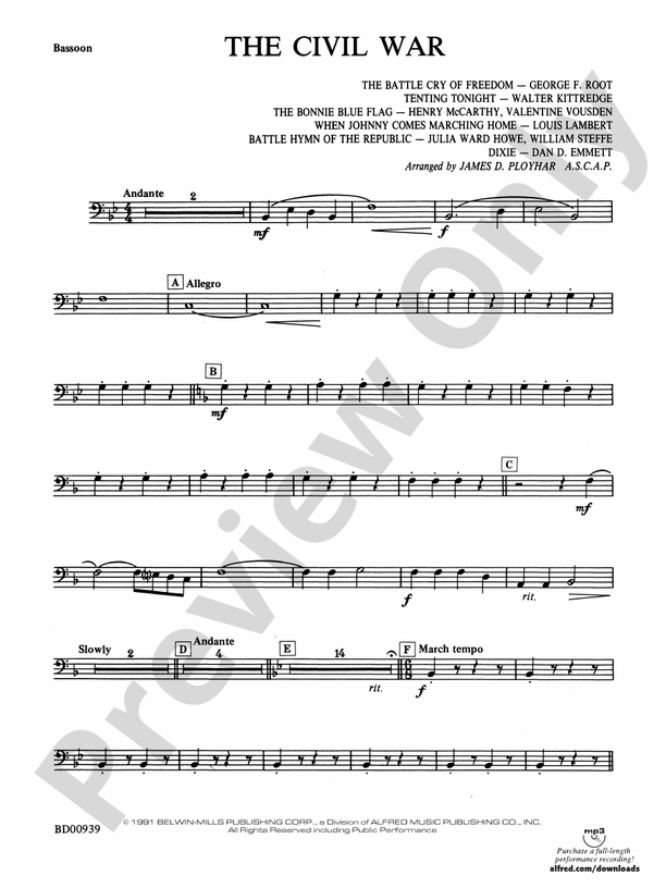 The Civil War: Bassoon: Bassoon Part - Digital Sheet Music Download