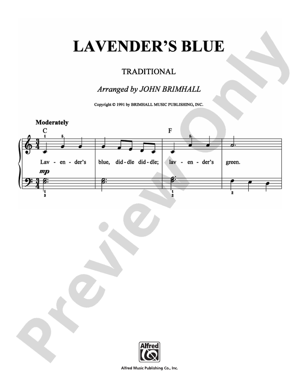 Lavender's Blue: Easy Piano: Traditional - Digital Sheet Music Download