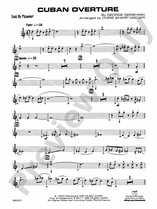 Cuban Overture: 2nd B-flat Trumpet: 2nd B-flat Trumpet Part - Digital Sheet Music Download