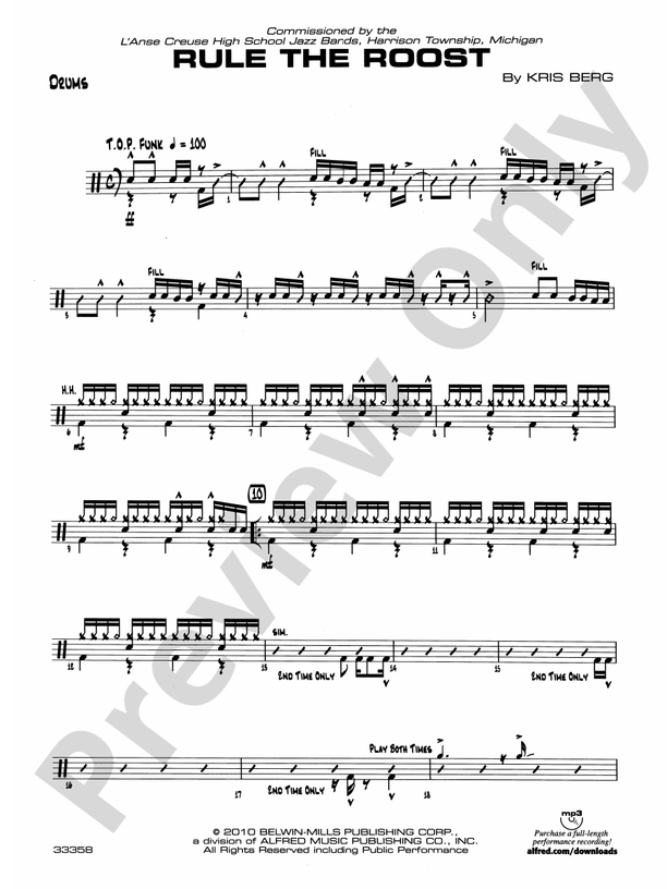 Rule the Roost: Drums: Drums Part - Digital Sheet Music Download