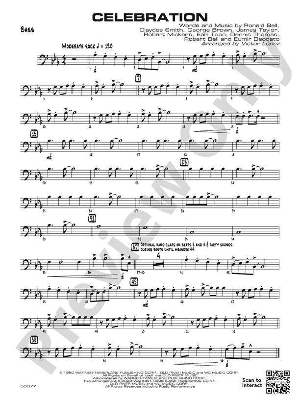 Celebration: String Bass: String Bass Part - Digital Sheet Music Download
