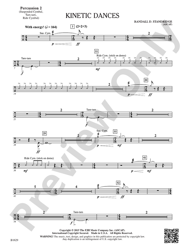 Kinetic Dances: Percussion 2: Percussion 2 Part: Randall D. Standridge ...
