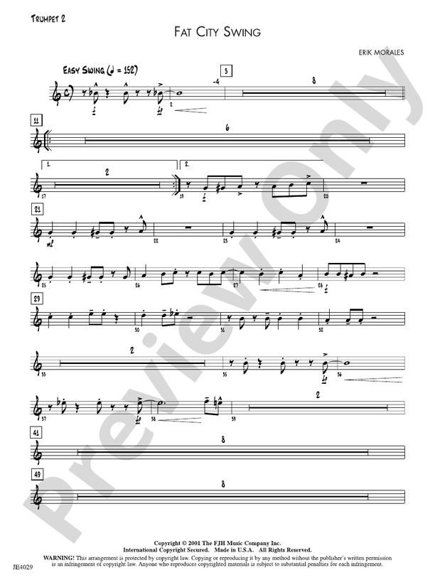 Fat City Swing: Trumpet 2: Trumpet 2 Part: Erik Morales - Digital Sheet ...