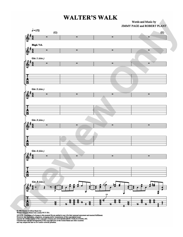 Walter's Walk: Guitar TAB: Led Zeppelin - Digital Sheet Music Download