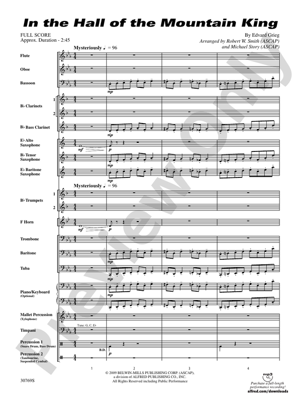 In the Hall of the Mountain King: Score: Concert Band Score - Digital ...