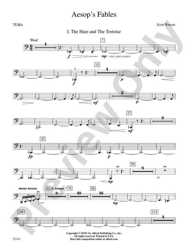 Aesop's Fables: Tuba: Tuba Part - Digital Sheet Music Download