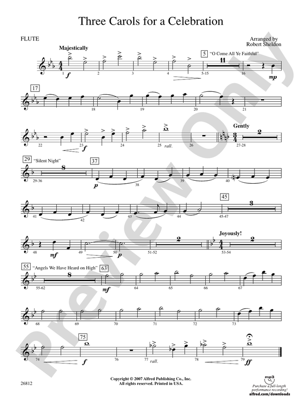Three Carols for a Celebration: Flute: Flute Part - Digital Sheet Music ...