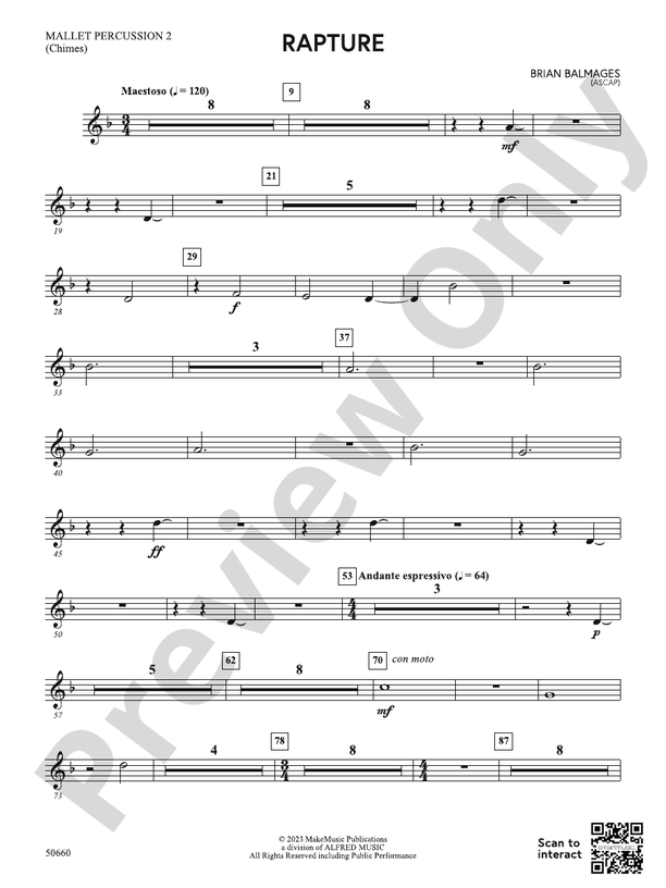 Rapture: 2nd Mallet Percussion: 2nd Mallet Percussion Part - Digital ...