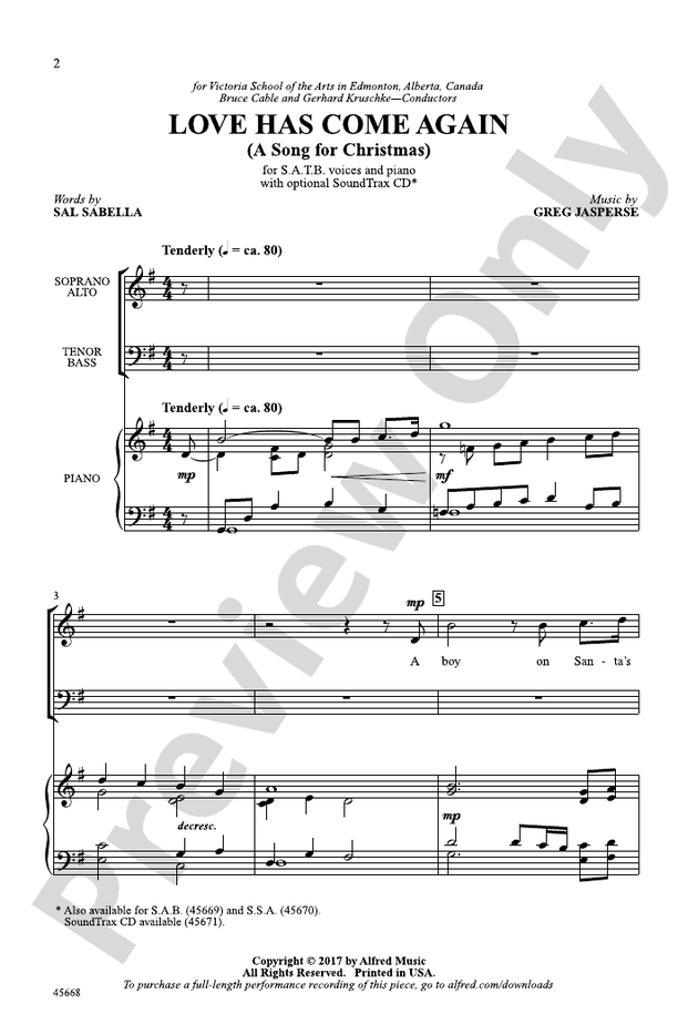 Love Has Come Again: SATB Choral Octavo: Greg Jasperse - Digital Sheet ...