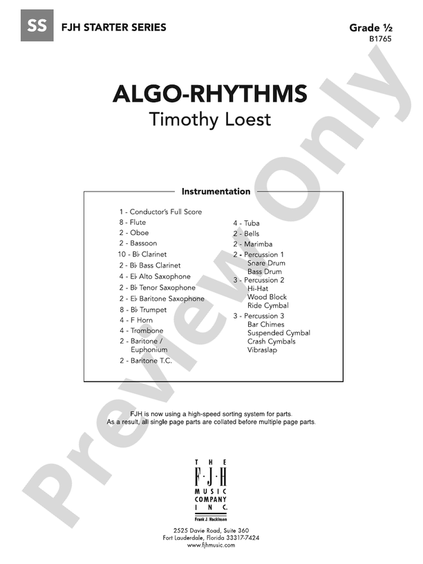 Algo-Rhythms: Score: Concert Band Score: Timothy Loest - Digital Sheet Music Download