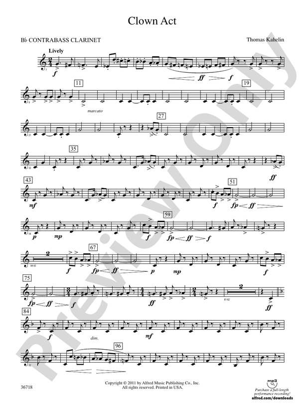 Clown Act: (wp) B-flat Contrabass Clarinet: (wp) B-flat Contrabass Clarinet World Part - Digital ...
