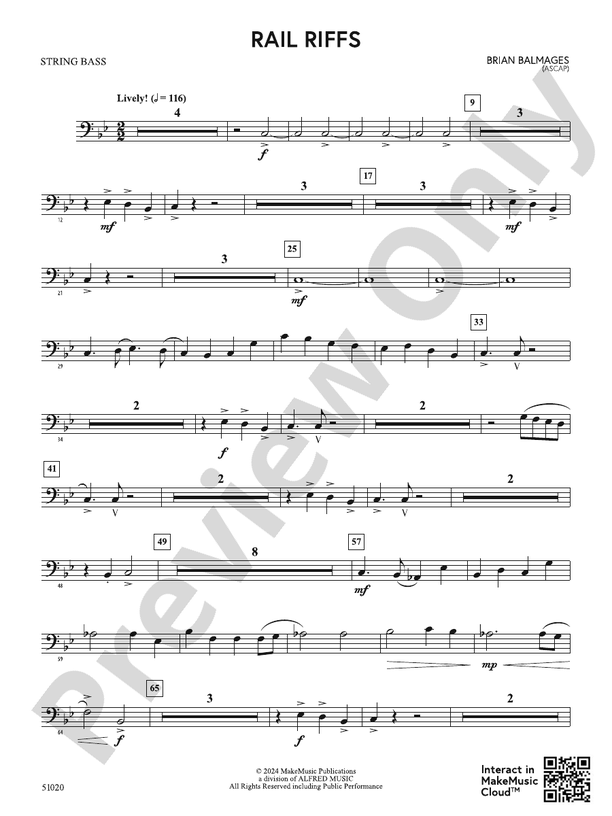Rail Riffs: String Bass: String Bass Part - Digital Sheet Music Download