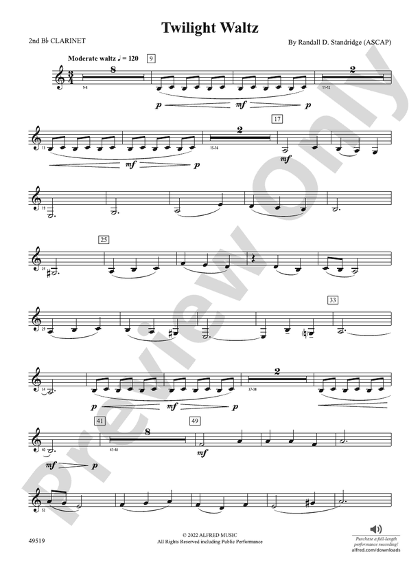 Twilight Waltz: 2nd B-flat Clarinet: 2nd B-flat Clarinet Part - Digital ...