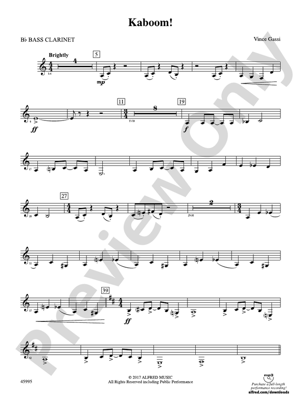 Kaboom!: B-flat Bass Clarinet: B-flat Bass Clarinet Part - Digital ...