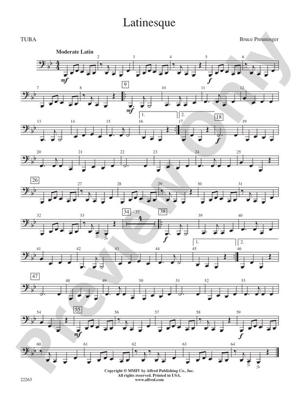 Latinesque: Tuba: Tuba Part - Digital Sheet Music Download