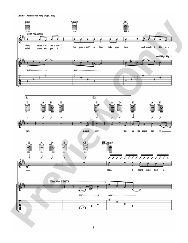 Pacific Coast Party: Guitar TAB: Smash Mouth - Digital Sheet Music Download