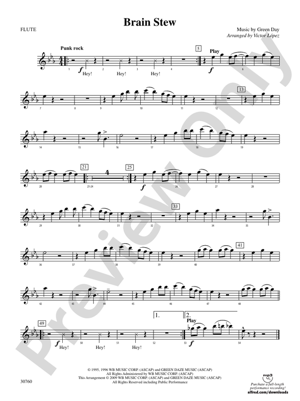 Brain Stew: Flute: Flute Part - Digital Sheet Music Download