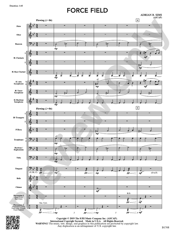 Force Field: Score: Concert Band Score: Adrian B Sims - Digital Sheet ...