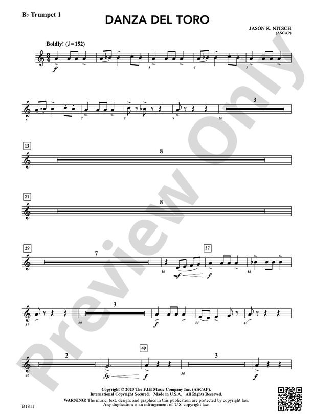 Danza del Toro: B-flat Trumpet 1: B-flat Trumpet 1 Part: Jason K ...