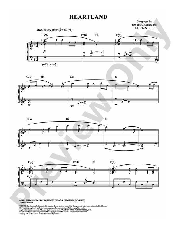 Heartland: Piano: Jim Brickman - Digital Sheet Music Download