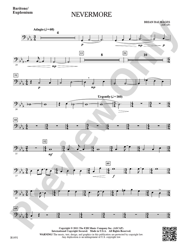 Nevermore: Baritone/Euphonium: Baritone/Euphonium Part: Brian Balmages ...