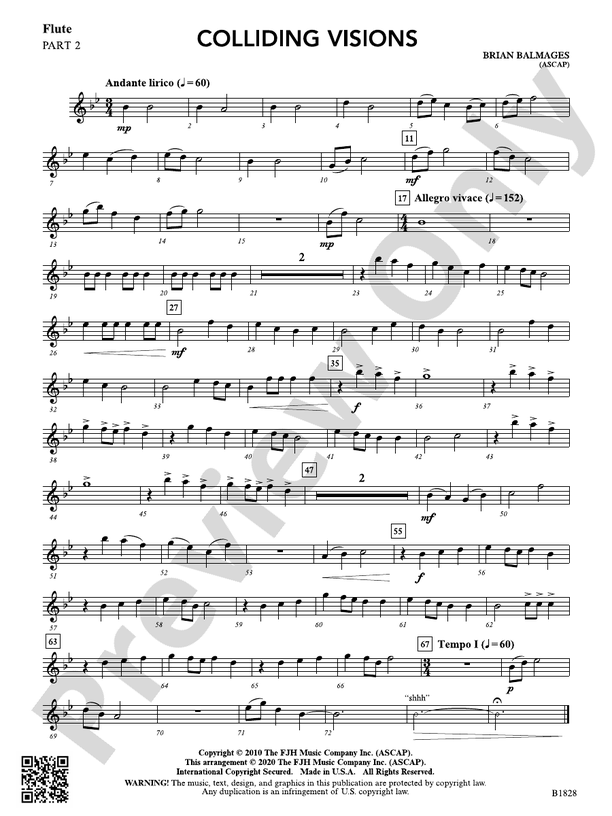 Colliding Visions: Part 2 - Flute: Part 2 - Flute Part: Brian Balmages ...