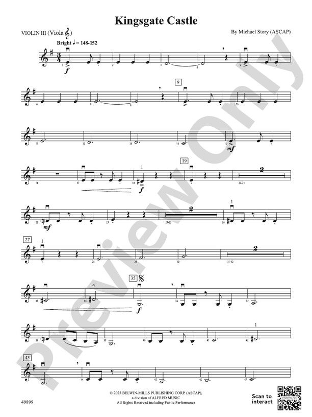 Kingsgate Castle: 3rd Violin (Viola [TC]): 3rd Violin (Viola [TC]) Part ...