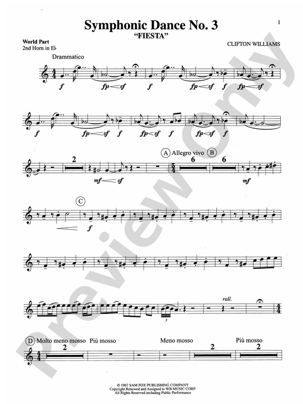Symphonic Dance No. 3 ("Fiesta"): WP 2nd Horn in E-flat: WP 2nd Horn in ...