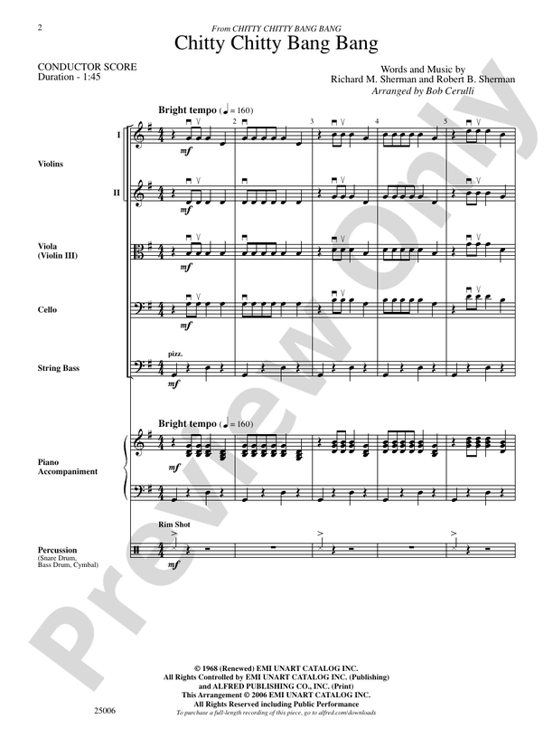 Chitty Chitty Bang Bang: Score: String Orchestra Score - Digital Sheet ...