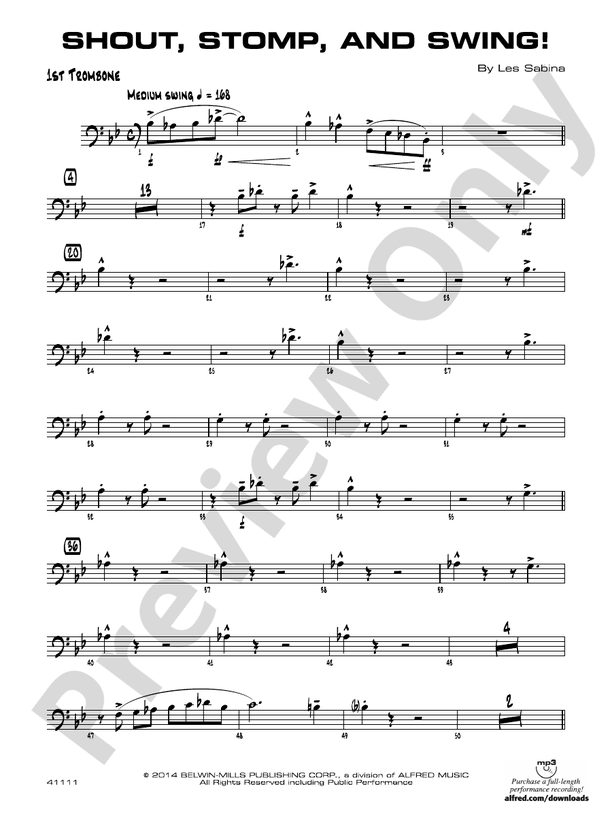 Shout, Stomp, and Swing!: 1st Trombone: 1st Trombone Part - Digital ...