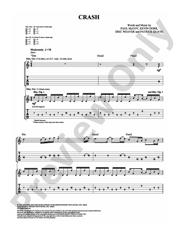 Crash: Guitar TAB: 12 Stones - Digital Sheet Music Download