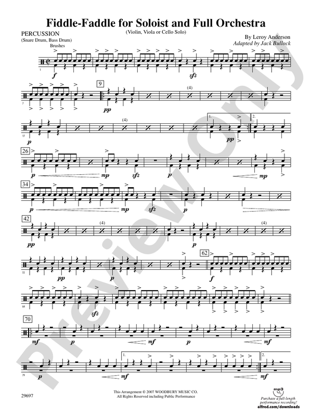 Fiddle-Faddle for Soloist and Full Orchestra: 1st Percussion: 1st ...