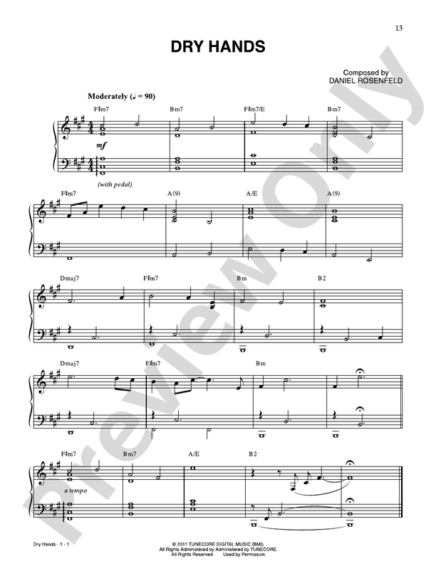 Dry Hands (from "Minecraft"): Piano: Daniel Rosenfeld - Digital Sheet ...