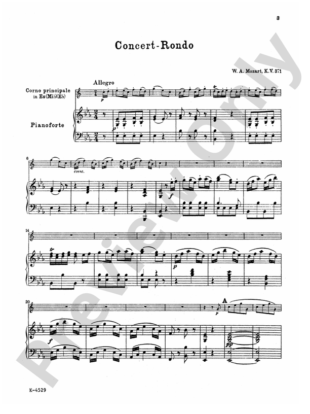 Mozart: Concert-Rondo in E flat Major, K. 371: Concert-Rondo in E flat ...