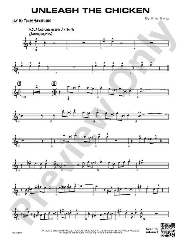 Unleash the Chicken: B-flat Tenor Saxophone: B-flat Tenor Saxophone Part - Digital Sheet Music ...