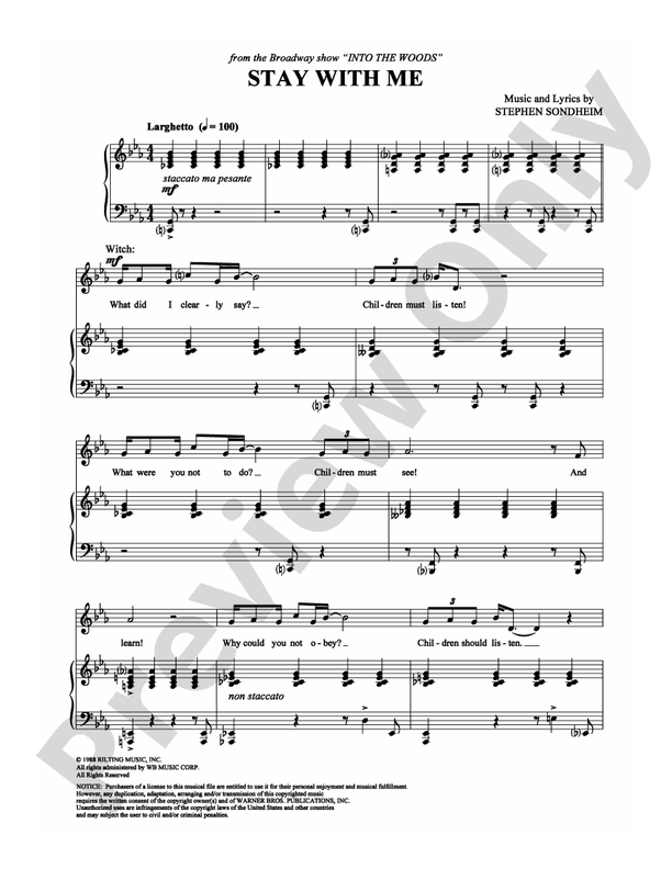 Stay With Me: Piano/Vocal/Chords: Stephen Sondheim - Digital Sheet ...