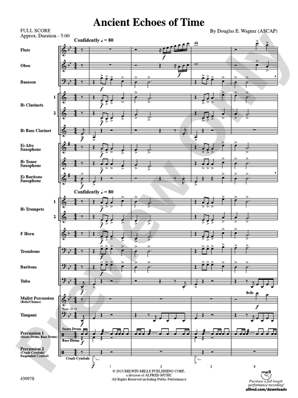 Ancient Echoes of Time: Score: Concert Band Score - Digital Sheet Music ...