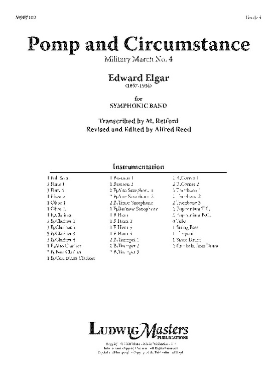 Pomp and Circumstance March No. 4: Concert Band, Ensemble Works: Edward ...