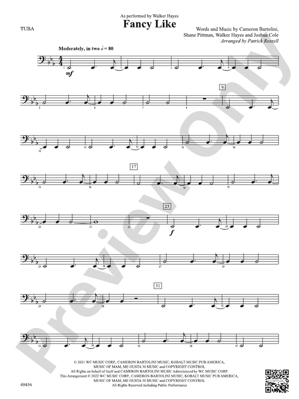 Fancy Like: Tuba: Tuba Part - Digital Sheet Music Download