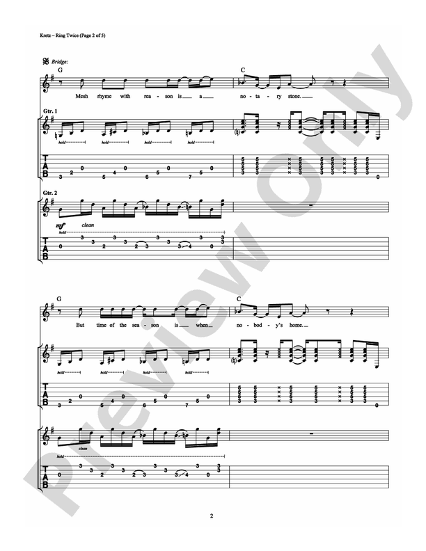 Ring Twice: Guitar TAB: Talk Show - Digital Sheet Music Download