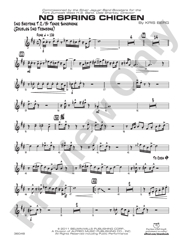 No Spring Chicken: 2nd Baritone T.C.: 2nd Baritone T.C. Part - Digital ...