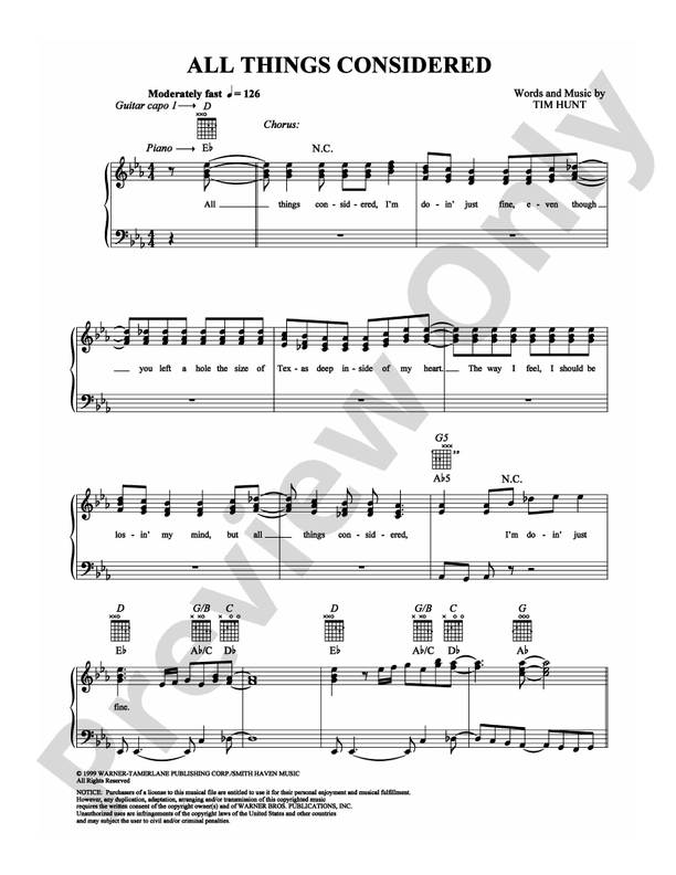 All Things Considered: Piano/Vocal/Chords: Yankee Grey - Digital Sheet ...