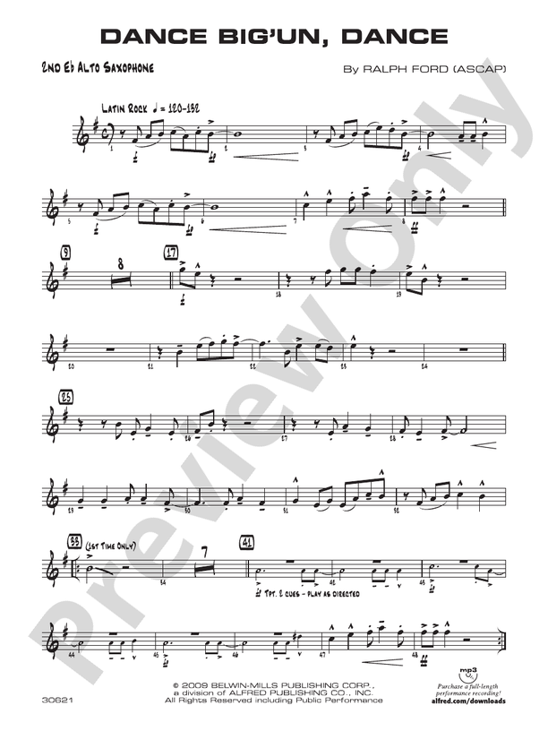 Dance Big'un Dance: 2nd E-flat Alto Saxophone: 2nd E-flat Alto ...
