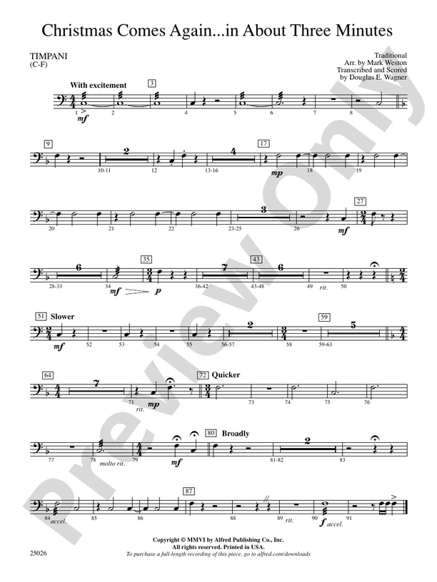 Christmas Comes Again ... in About Three Minutes: Timpani: Timpani Part ...